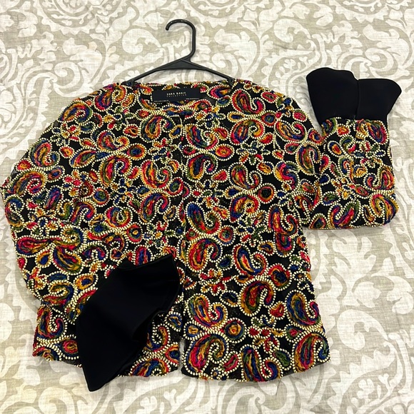 Zara | Jackets & Coats | Zara Embroidered Jacket | Poshmark